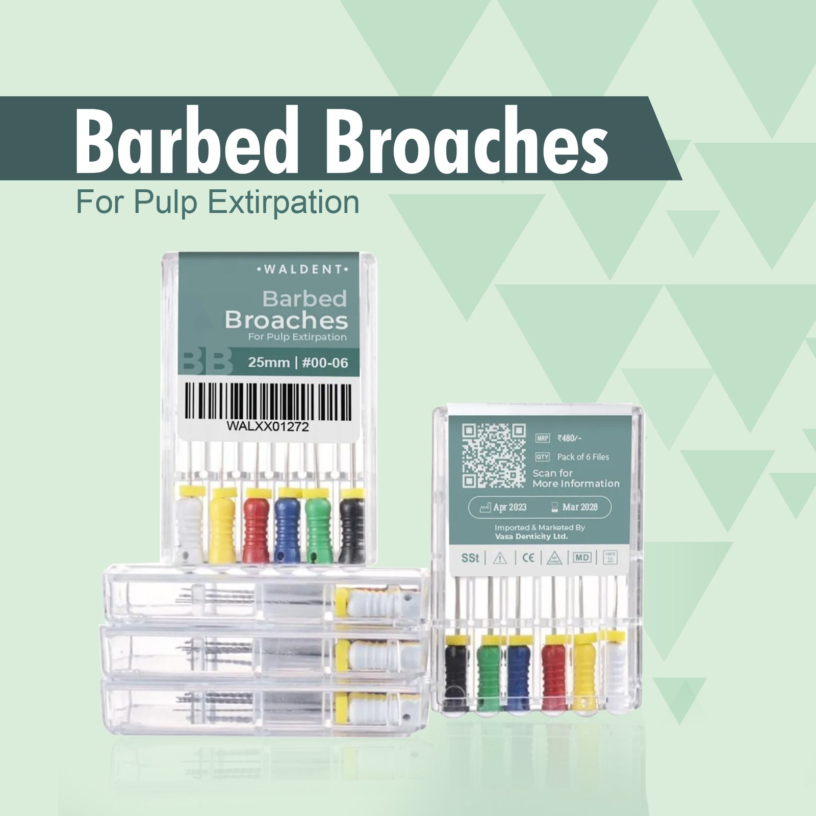 Waldent Barbed Broaches 25mm (Pack of 6) – Waldent.com