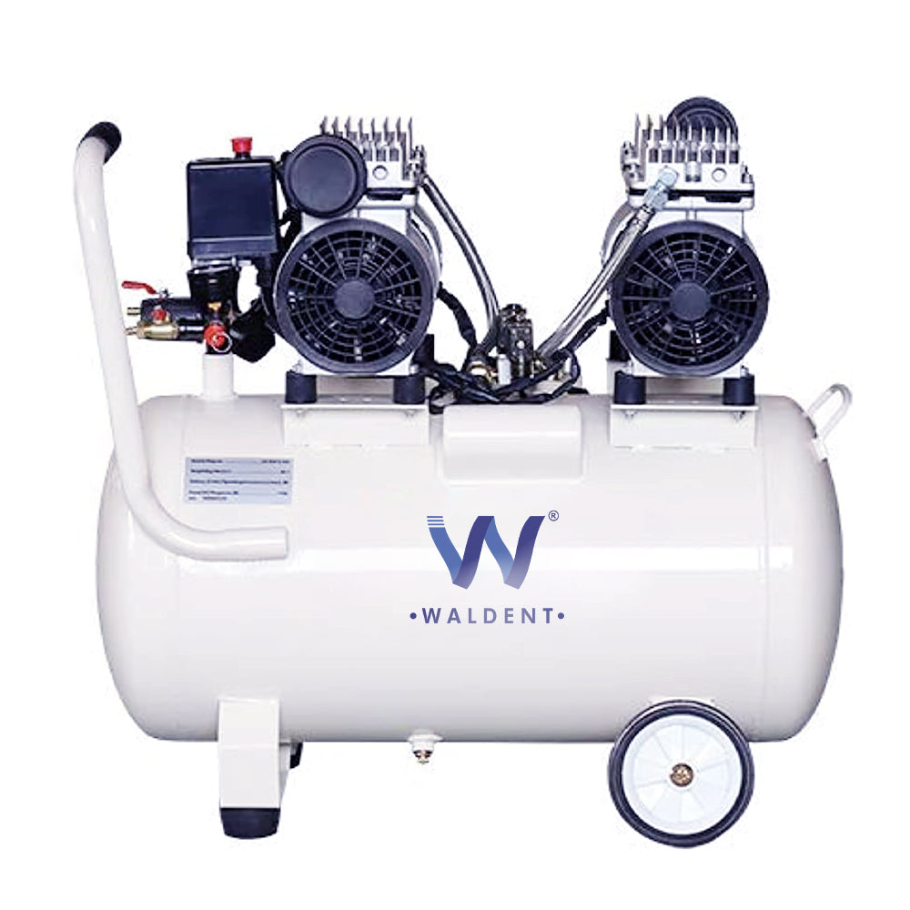 Waldent Double Head Dental Air Compressor Oil Free 2 Hp - Cylindrical ...