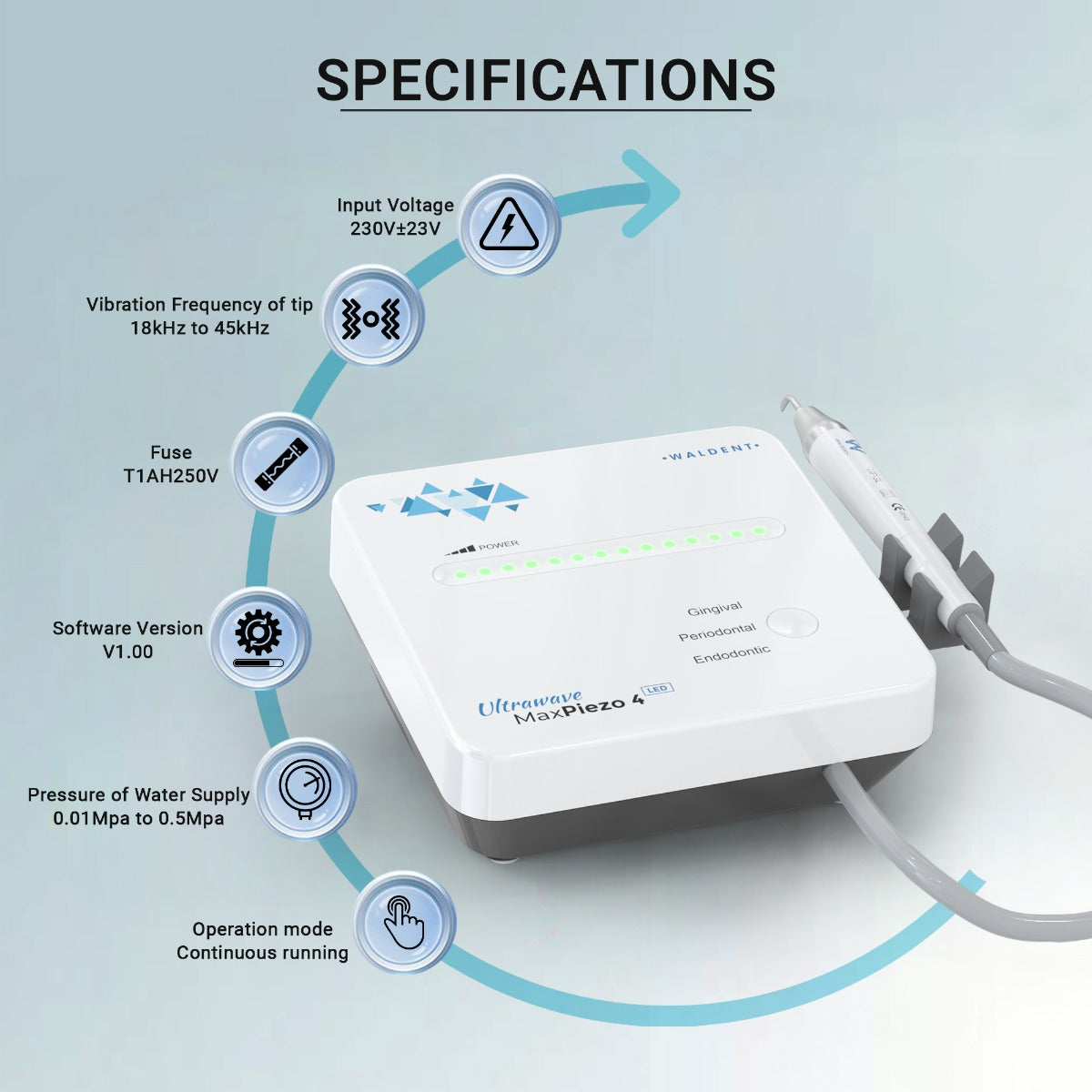 Waldent Ultrawave MaxPiezo 4 LED Ultrasonic Scaler – Waldent.com