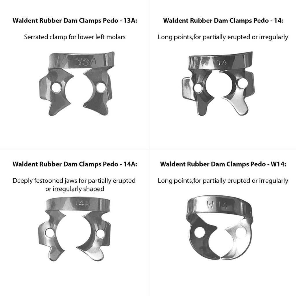 Waldent Rubber Dam Clamps Pedo – Waldent.com
